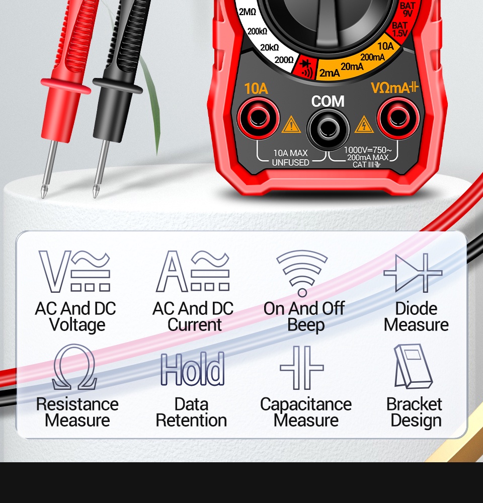 Aneng Sz301 Digital Profesional Multimeter Voltage Resistance ...