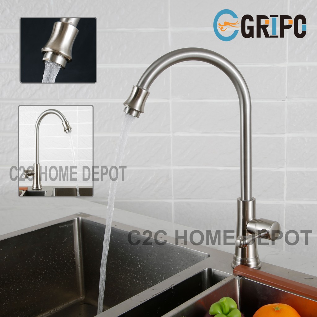 GRIPO High quality stainless steel kitchen faucet GP212ML | Shopee ...