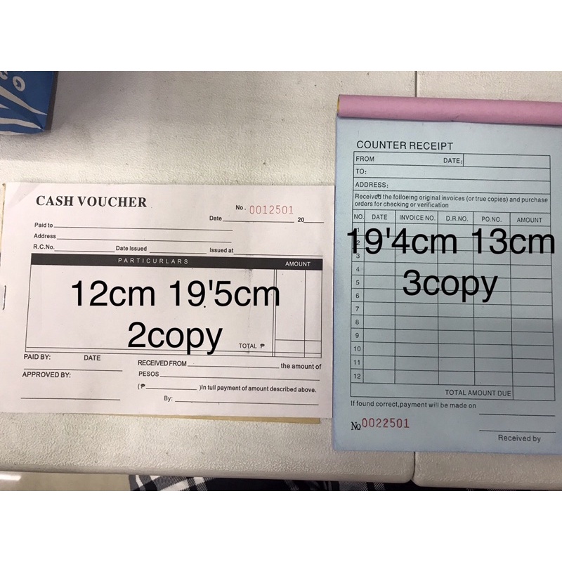 Cash Voucher Long size And Counter Receipt duplicate and triplicate ...