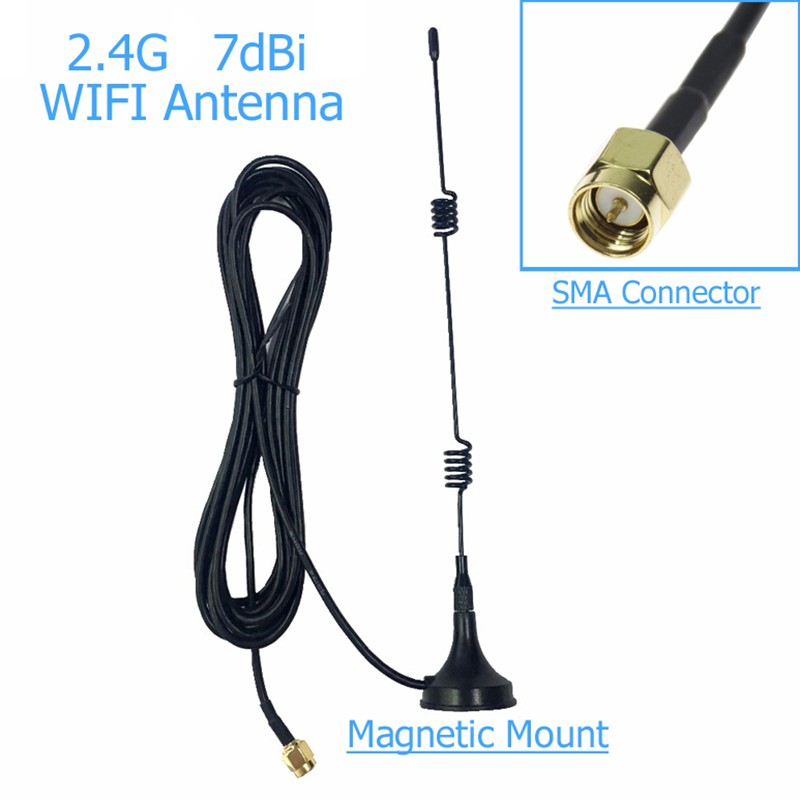 SMA 2.4 GHz 7dBi WIFI Signal Booster Wireless Antenna WLAN 5X Range ...