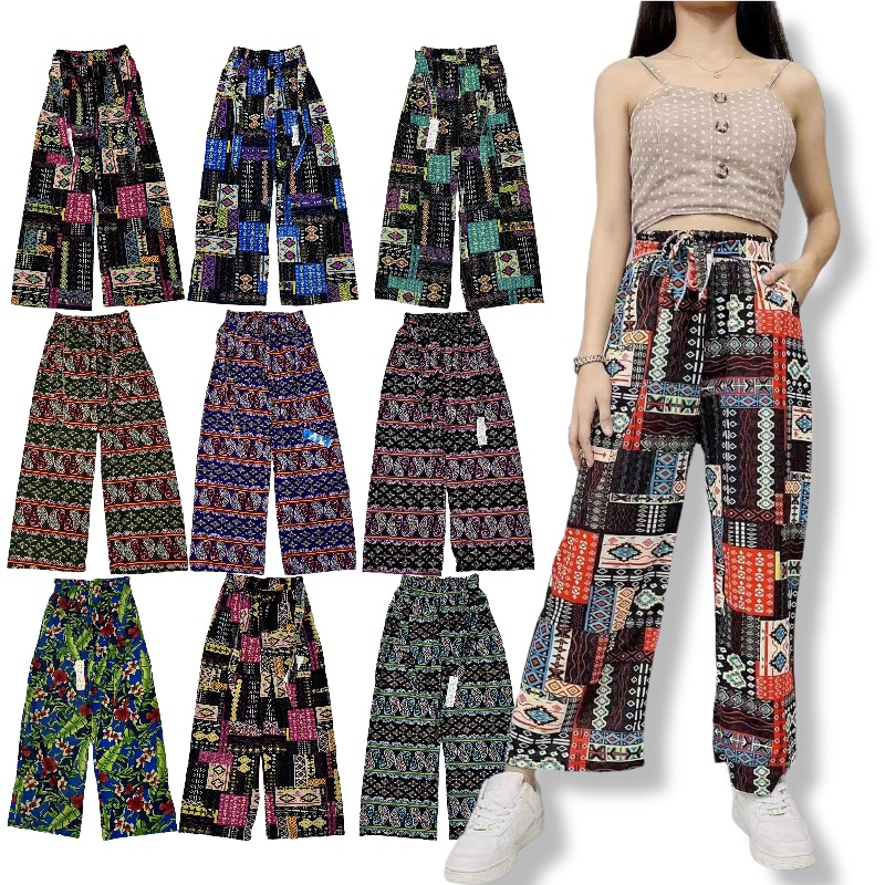 New Fashion Swagger Inspired Printed Design Wide Leg Pants For Women ...