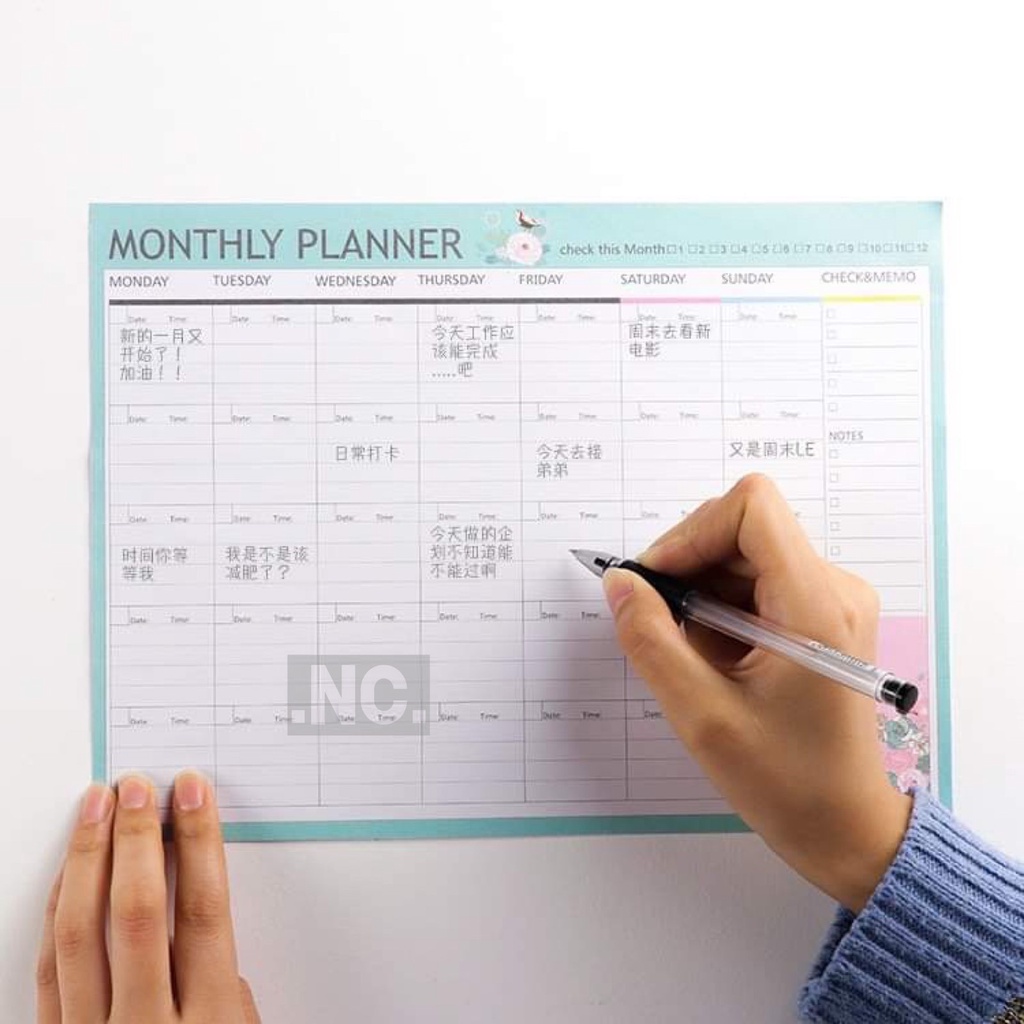 Monthly Checklist/Pad Planner/To do list/column/organize stationary ...