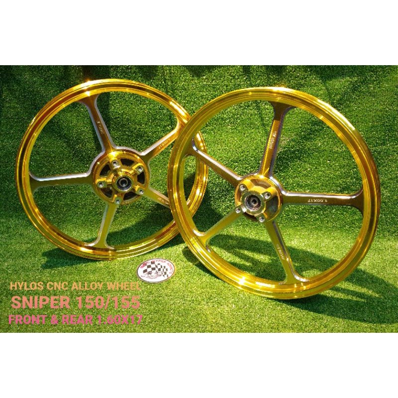 HYLOS CNC ALLOY WHEELS - SNIPER150/155 (FRONT & REAR 1.60X17) | Shopee ...
