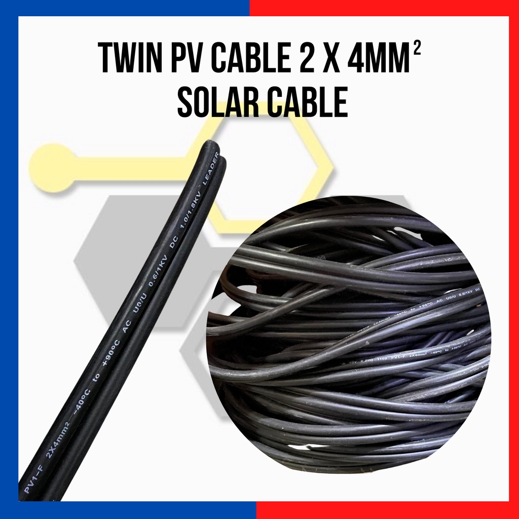 SOLAR PV CABLE Twin Core / Dual Core High Quality 2 x 4mm2 | Shopee ...