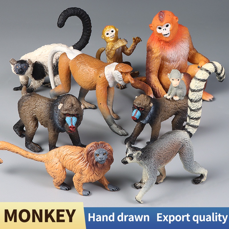 Simulation Golden Monkey Shan Kui Action Figures Wild Animal Solid ...