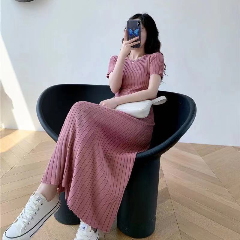 Knit Plus Size Women ShortSleeve Casual Maxi Long Skirt Dress FreeSize ... Knit Plus Size Women ShortSleeve Casual Maxi Long Skirt Dress FreeSize ...