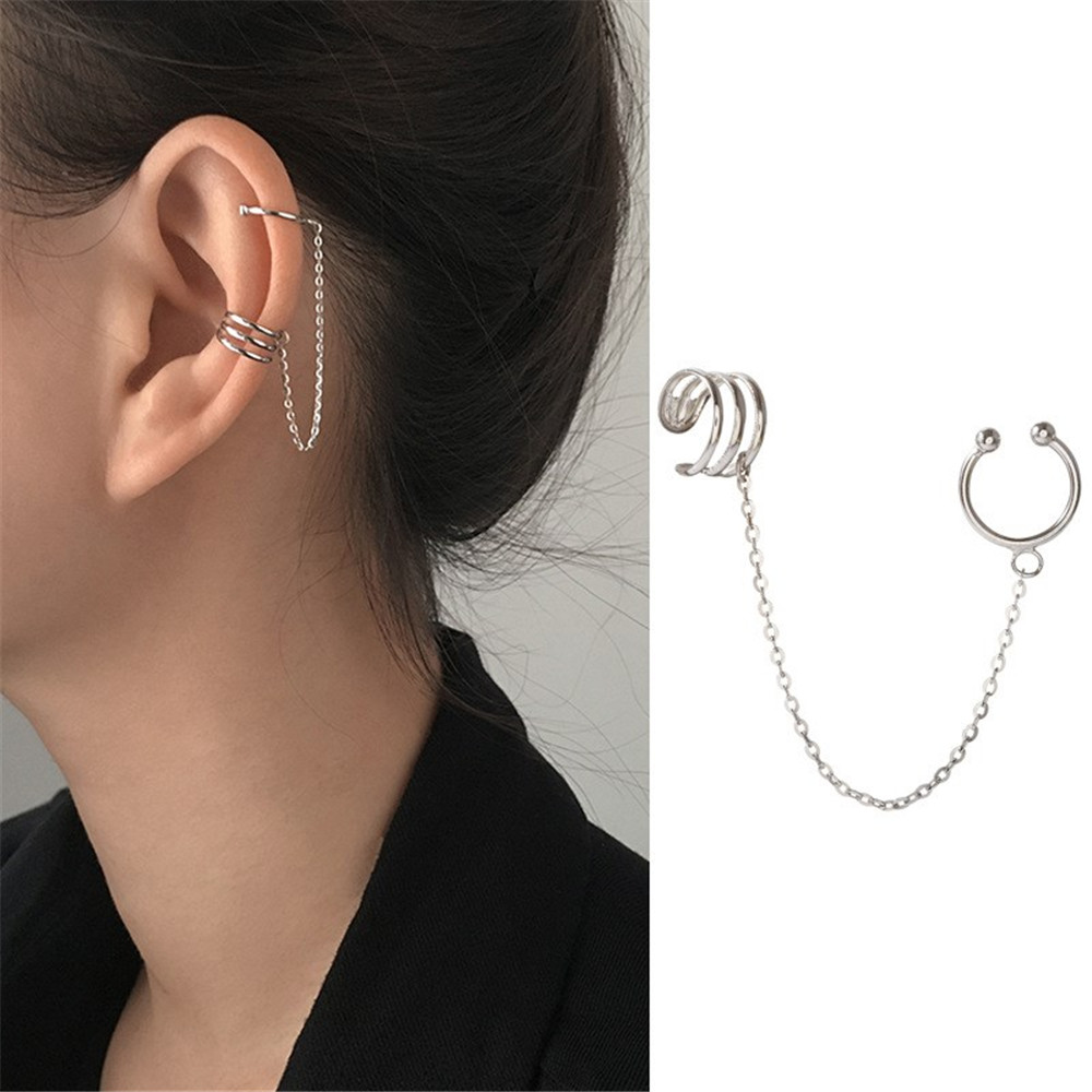 Korea's Dongdaemun Temperament Chain One-piece Earrings Trendy Style ...