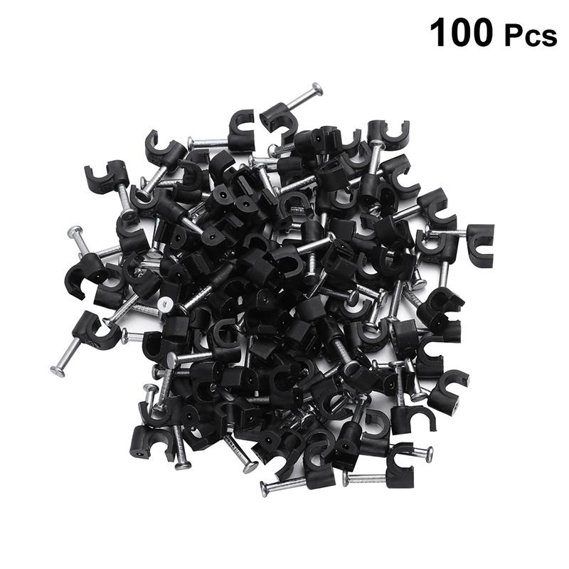 100pcs Plastic Cable Clip Wire Cord Fastener Telephone Line Tie Fixer ...