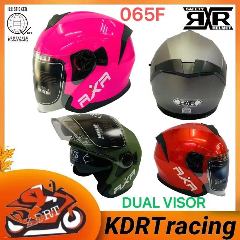 Rxr Half Face Dual Visor 065F For Motorcycle With ICC (BPS) LARGE ONLY | Shopee Philippines