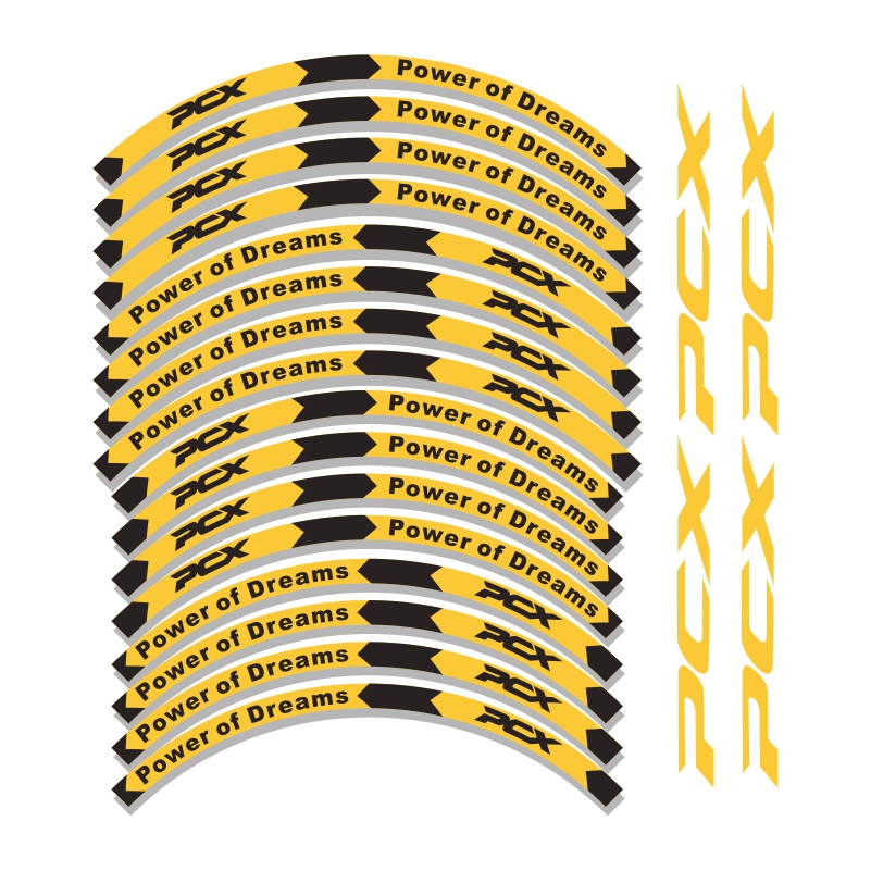 Honda PCX 150 160 reflective wheel rim sticker for motorcycle 13 inch ...