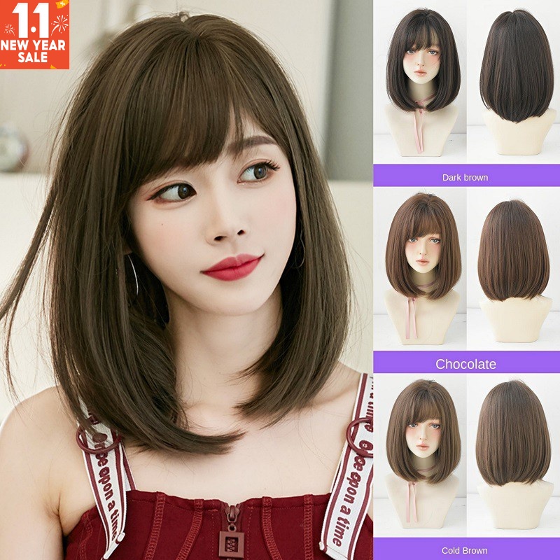 Female wigs can be slanted and can be trimmed in length, full top hair ...