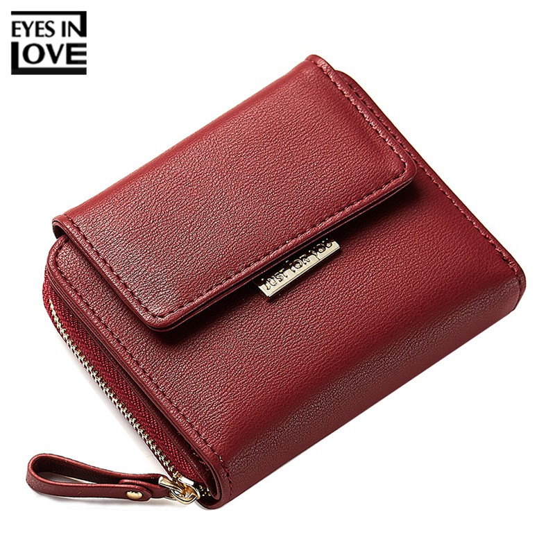 EYES IN LOVE Red Women Wallets Soft Leather Zipper Coin Purse Female ...