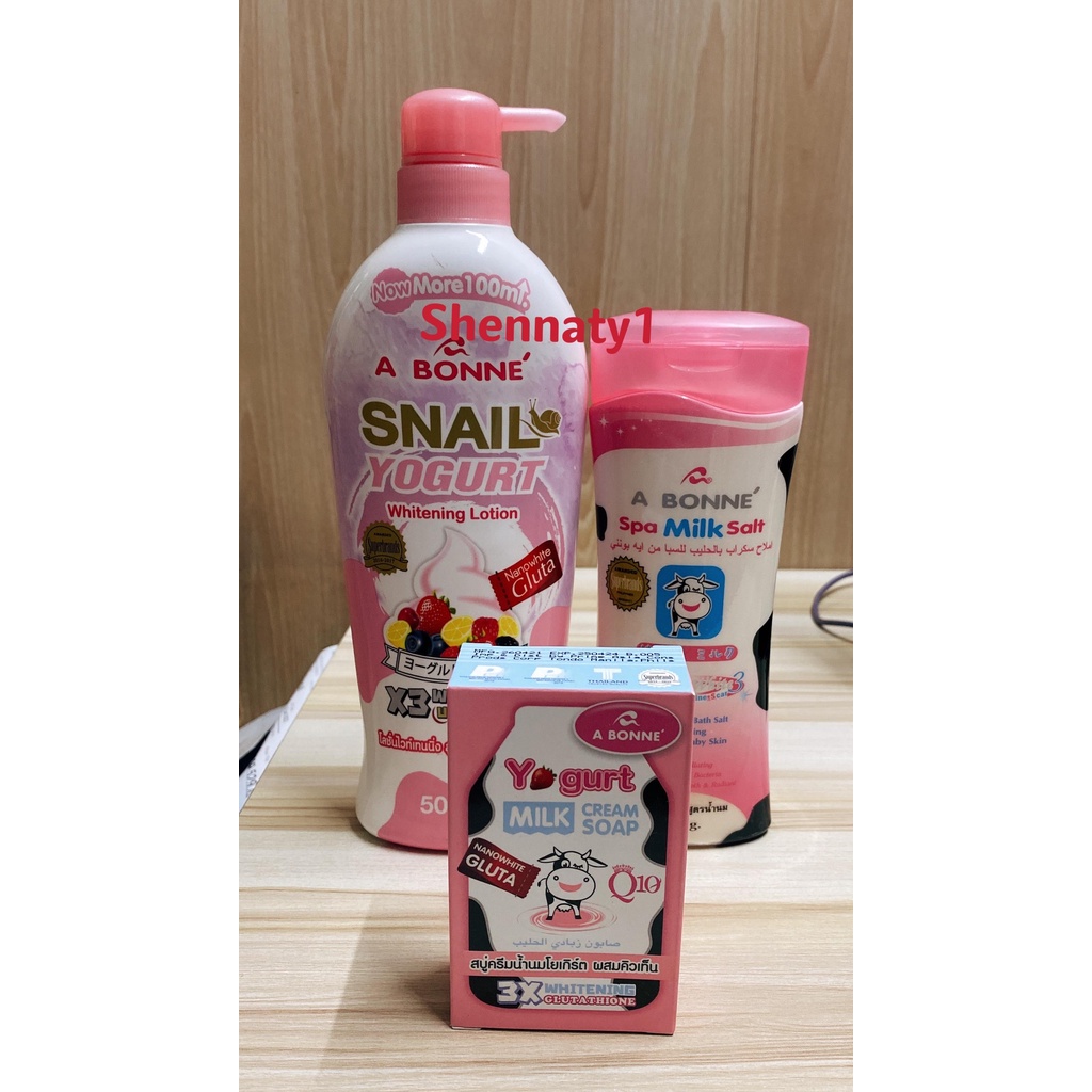 SNAIL LOTION (500ML) + YOGURT MILK SOAP + A BONNE MILK SALT (350G ...