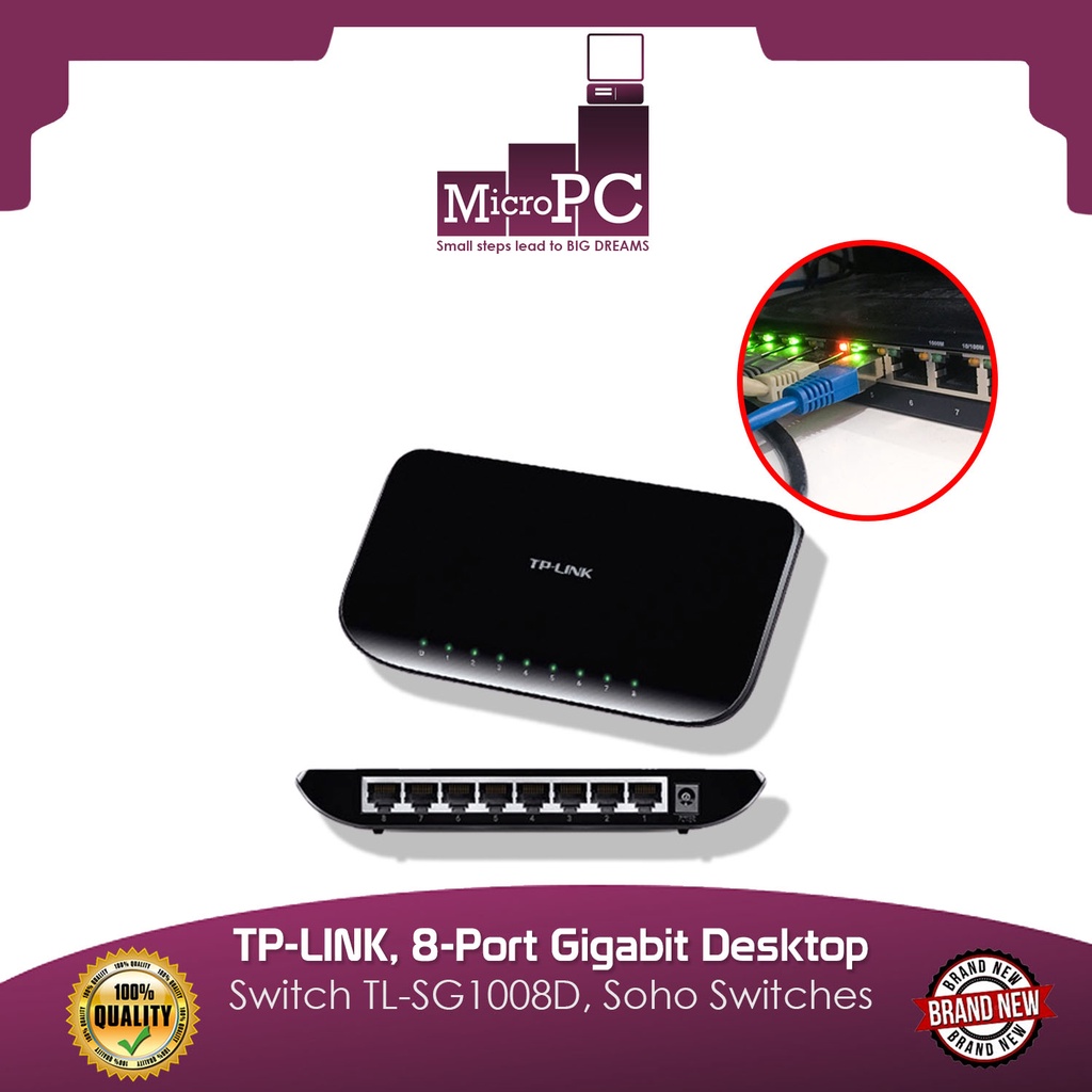 TP-LINK, 8-Port Gigabit Desktop Switch TL-SG1008D, Soho Switches ...