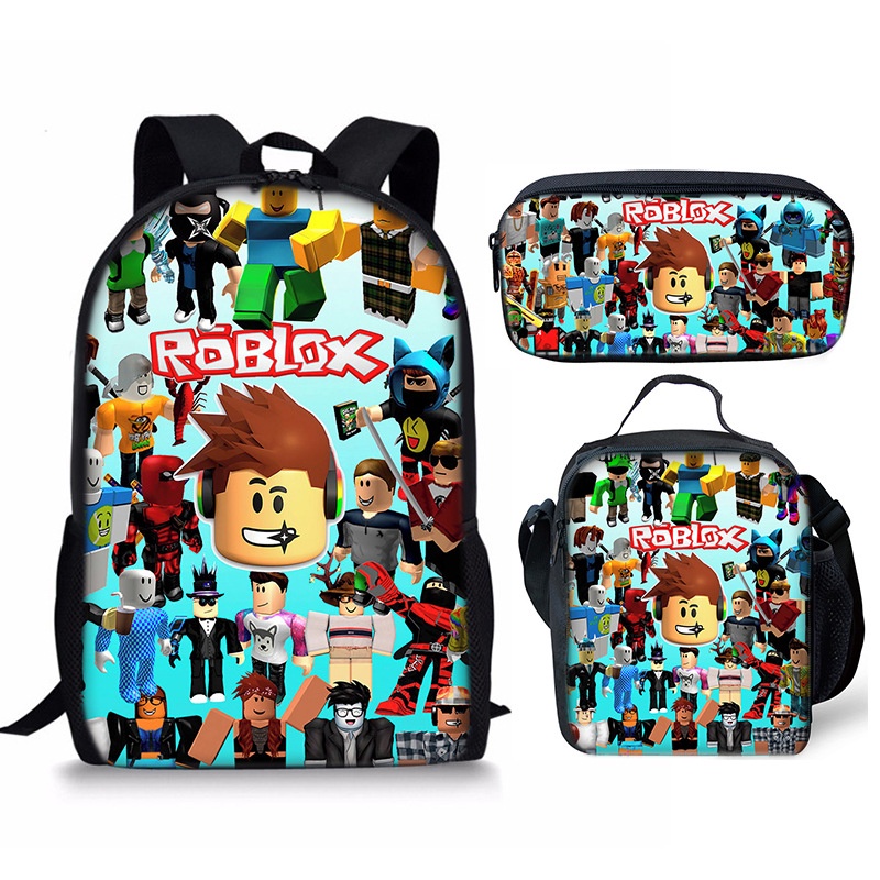 Game Roblox Backpack Laptop Bags 3PCS/SET Women Men Cartoon 3D Cosply ...