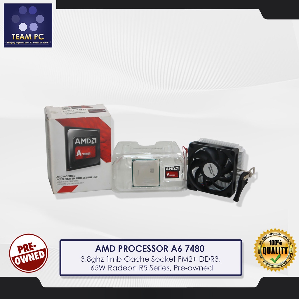AMD PROCESSOR A6 7480 3.8ghz 1mb Cache Socket FM2+ DDR3, 65W Radeon R5 ...