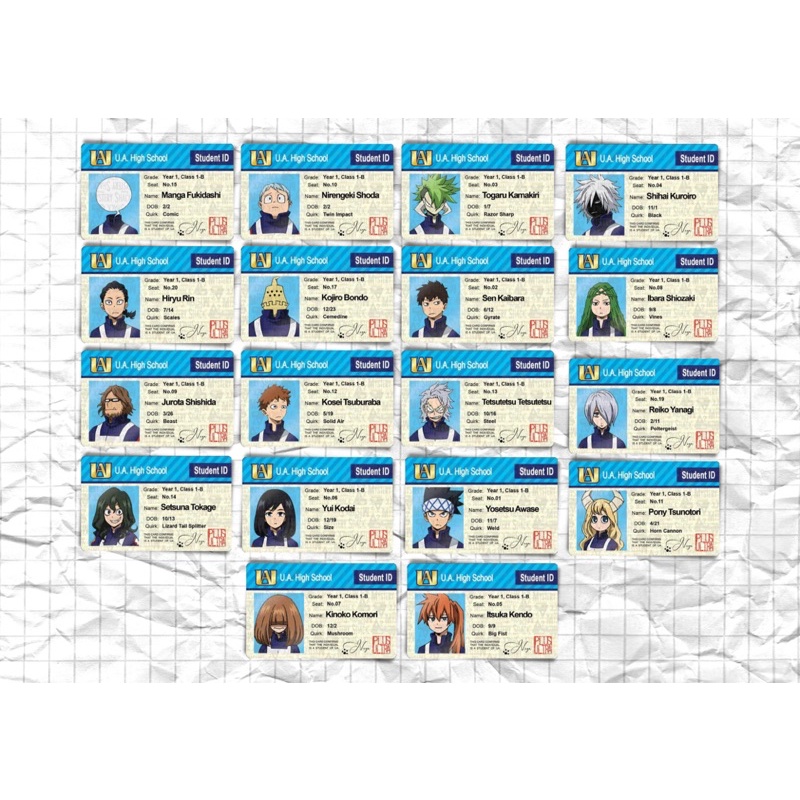 Hero Academia ID Card Set (w/Back Print) | Shopee Philippines