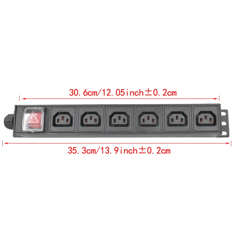 PDU Power Distribution Unit 16A 3500W Power Strip 2-22 Ways IEC-C13 output socket With LED ...