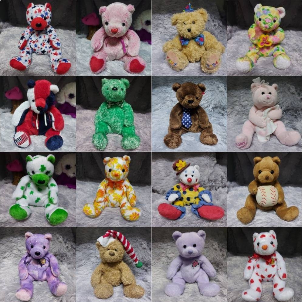 SB 02-6-8 Inch Sitting ty Teddy Bear-(Teddy Bears Plush Toy Collectible ...