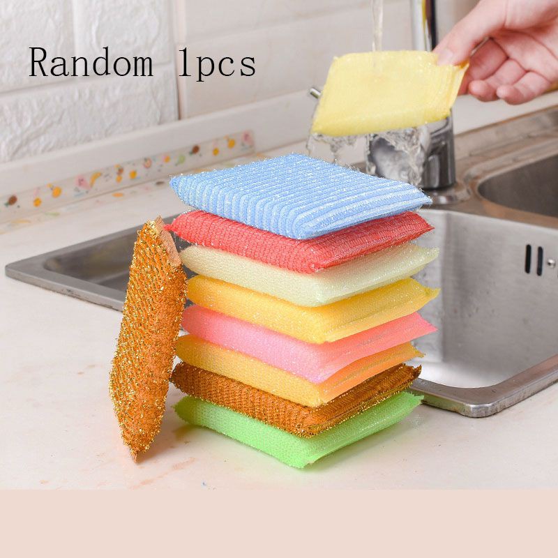 Kitchen Dishwashing Brush Cleaning Rag Pot Sponge Scouring Pad Removal ...