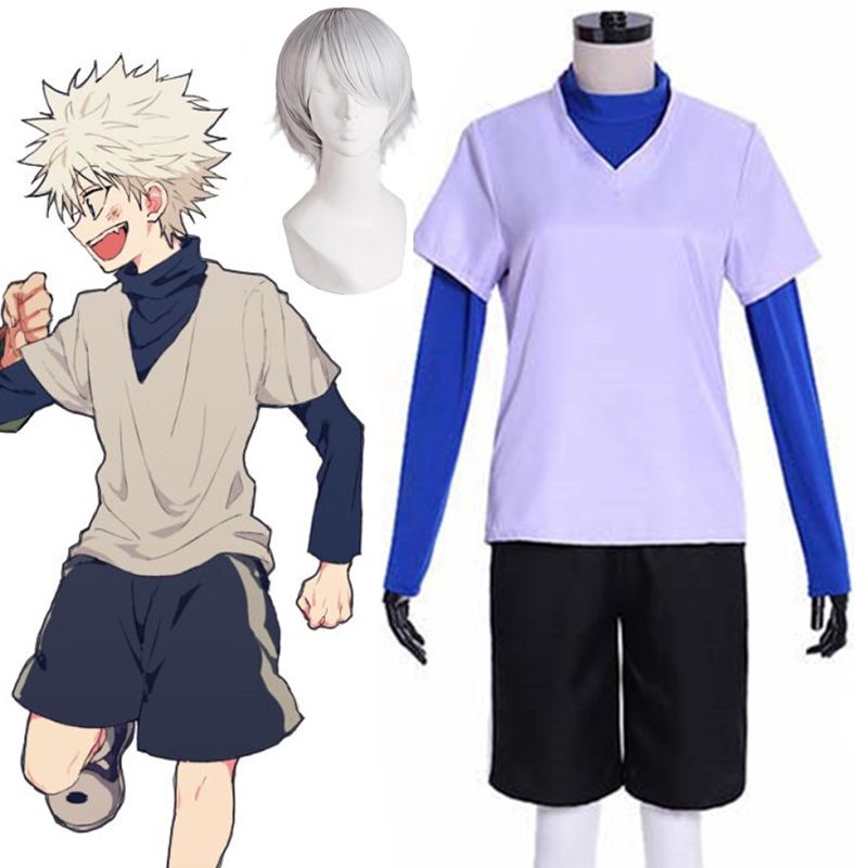 Hunterhunter Anime Authentic Killua Zoldyck Cosplay Costume Uniform Set ...