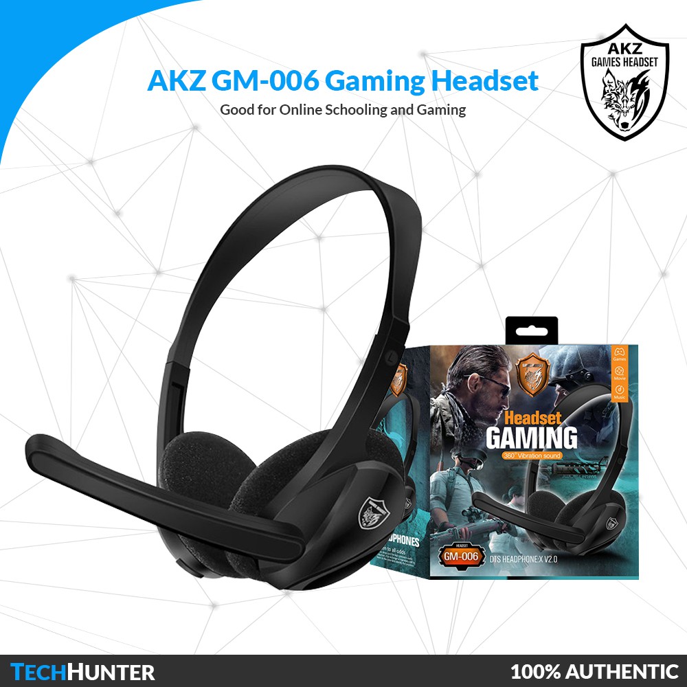 AKZ GM-006 Gaming Headset Online Schooling Headphones 360 Viration Sound Super Bass Clear Sound ...