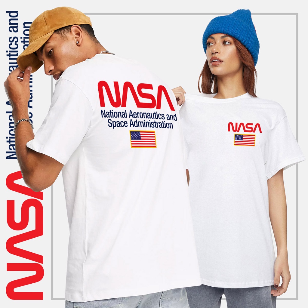 Artees® NASA white shirt unisex Mens women aesthetic streetwear ...