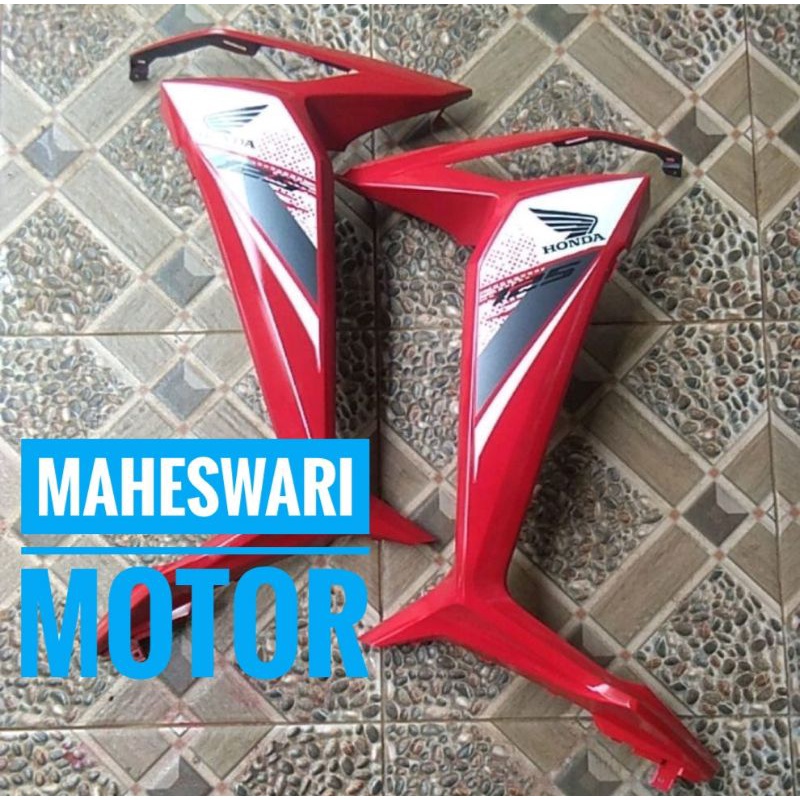 MERAH Supra X 125 Fi Red right and left side wings plus Striping ...