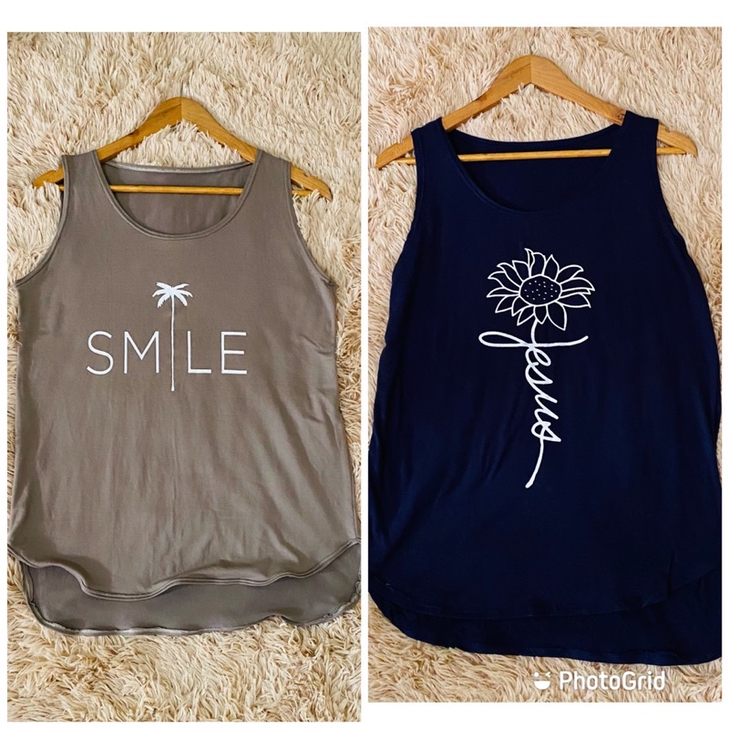sando top with prints fit up to large | Shopee Philippines