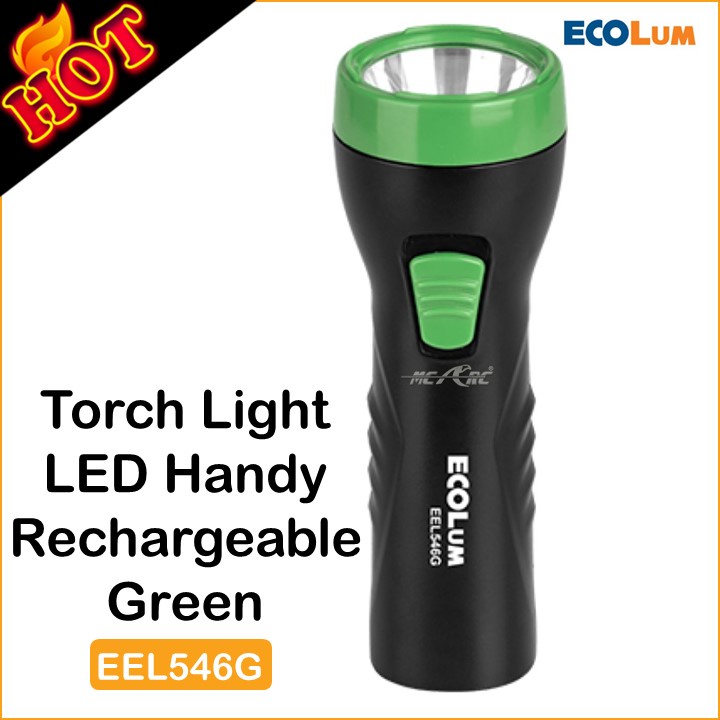 Ecolum Torch Light LED Handy Rechargeable Green EEL546G | Shopee ...