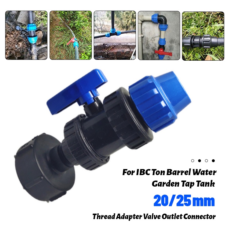 IBC Ton Barrel Water Tank Connector Valve Thread Filter 20/25mm Plastic ...