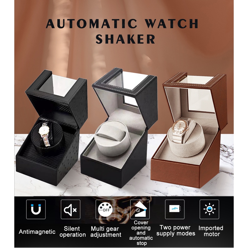 Watch Winder Automatic Mechanical Watch Electric Winding Watch Box PU ...