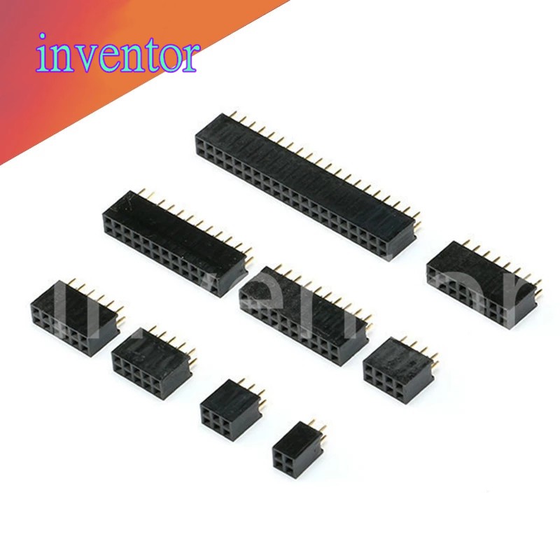 10PCS Double Row Pin Female Header Socket Pitch 2.54mm 2*2p 3p 4p 5p 6p ...