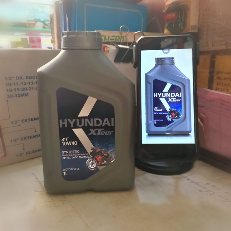 HYUNDAI XTEER 4T 10W40 SYNTHETIC MOTORCYCLE OIL 1L | Shopee Philippines