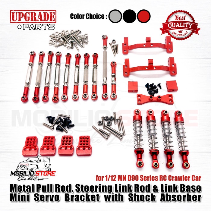 Suspension Full Set Link Rod Link Base Steering Link Shock MN D90 1/12 ...