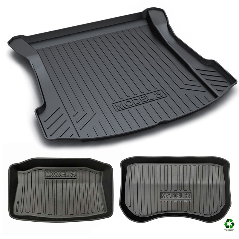 All Weather TPE Trunk & Frunk Mat For Tesla Model 3 2021 2022 Car Boot ...
