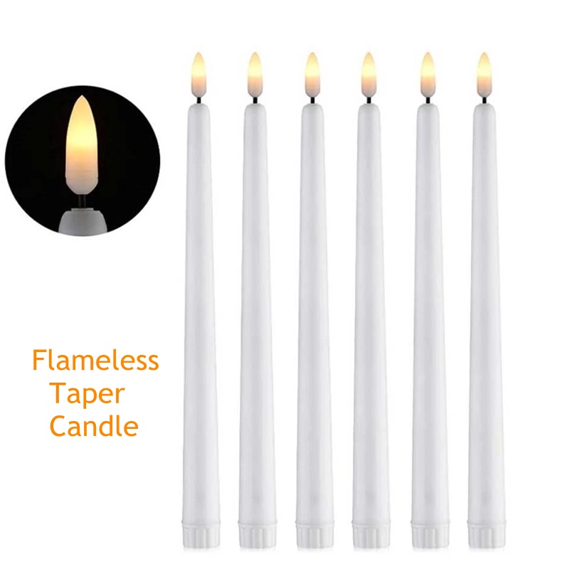 Romantic Flickering LED Long Pole Candle Light Battery Operated Safety ...
