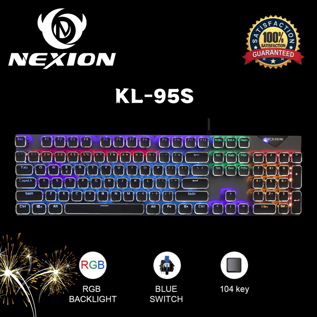 Mechanical Keyboard NEXION KL-95S Wired Gaming Keyboard USB RGB 104Key ...