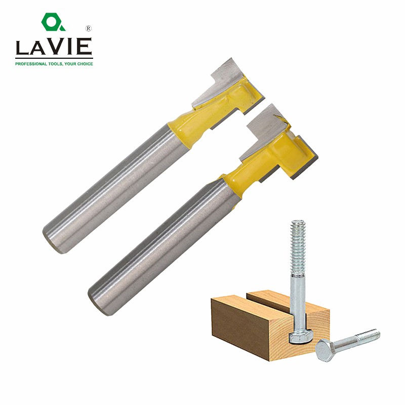 2pcs 1/4" Shank T-Slot Cutter Router Bit Hex Bolt Key Hole Bits T ...