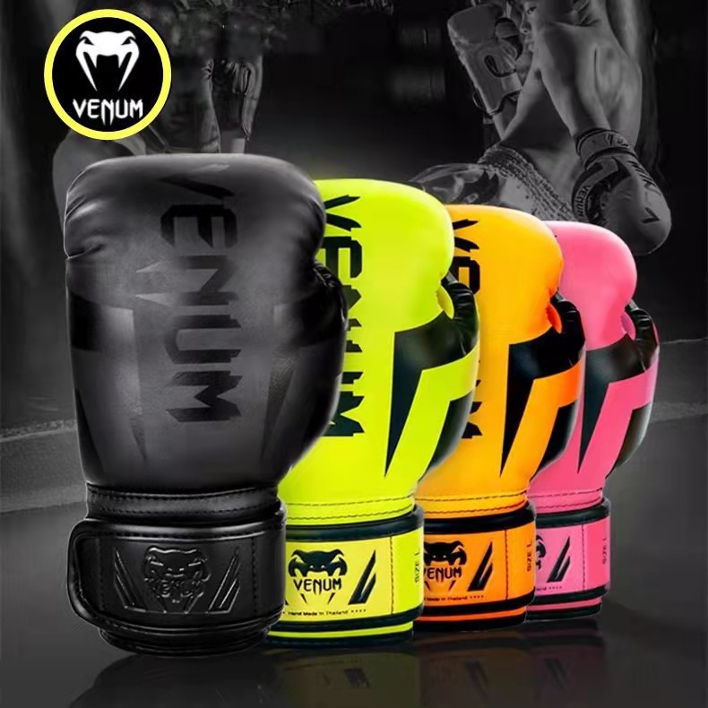 VENOM 10oz 12oz Leather Boxing Gloves Special Training Boxing Muay Thai ...