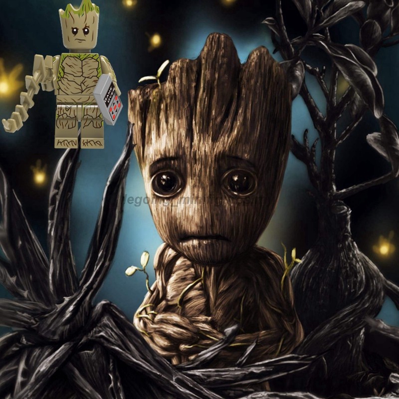 Compatible With Minifigures Groot Marvel Avengers Endgame Building ...