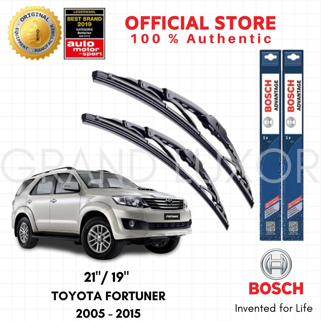 Bosch Advantage Wiper Blade Set For Toyota Fortuner 2005-2015 (21 /19 ) | Shopee Philippines