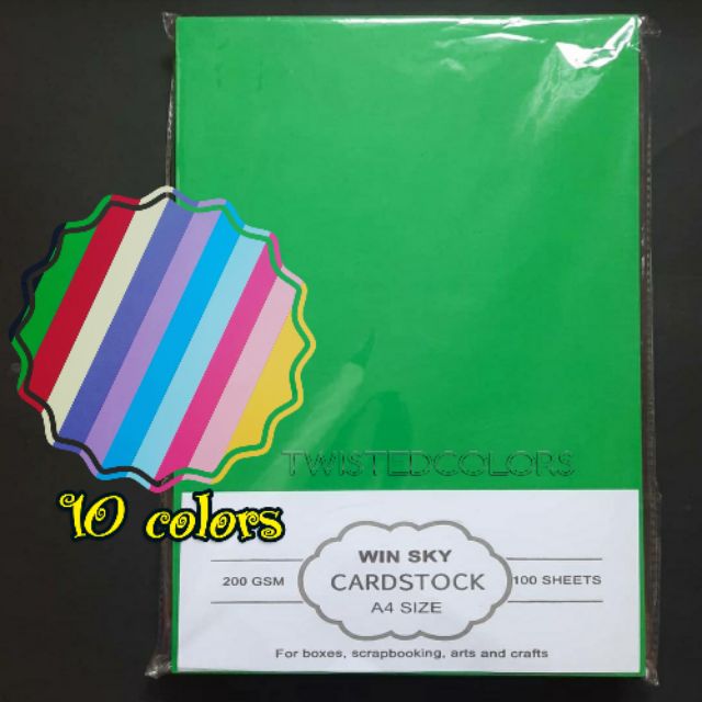 Cardstock 100 Sheets Assorted Color Colored Paper Scrapbook | Shopee ...