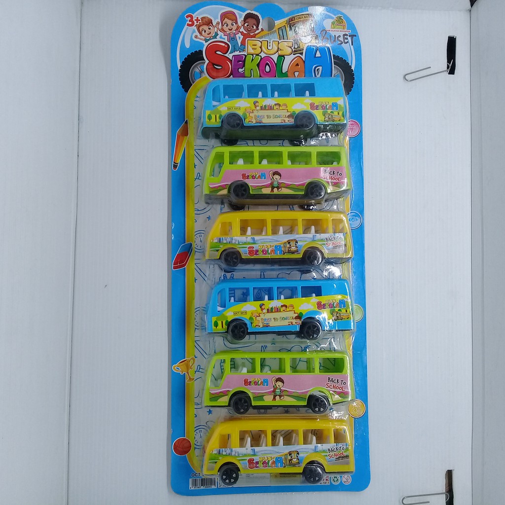 Mainan_mu/school Bus Toy A Set of 6 Buses/School Bus/Cars/Toys (free ...