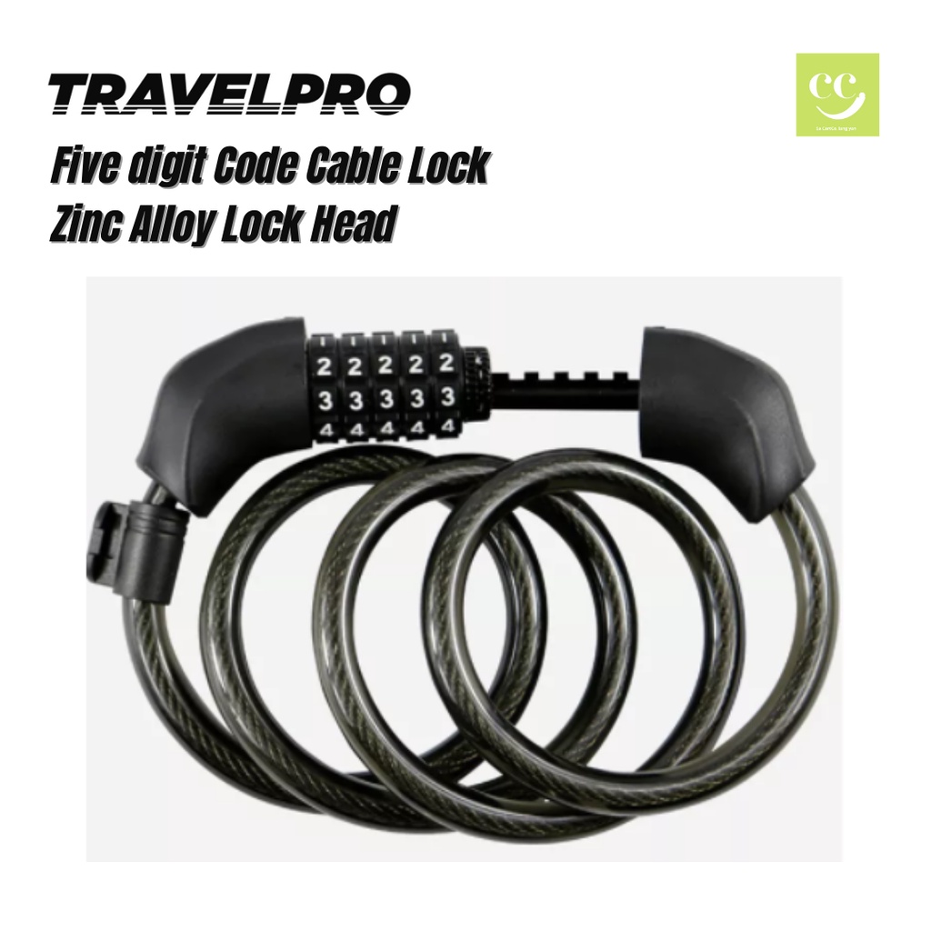 TRAVELPRO Cable Bike Lock Five Digit Code | Shopee Philippines