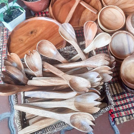 SPOON/ SANDOK/ SERVING utensils/ CUTLERY/ CHOPSTICKS - (Acacia Wood ...