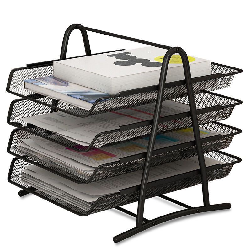 4 Layer Desk File Organizer Document Paper Tray,Magazine Case | Shopee ...