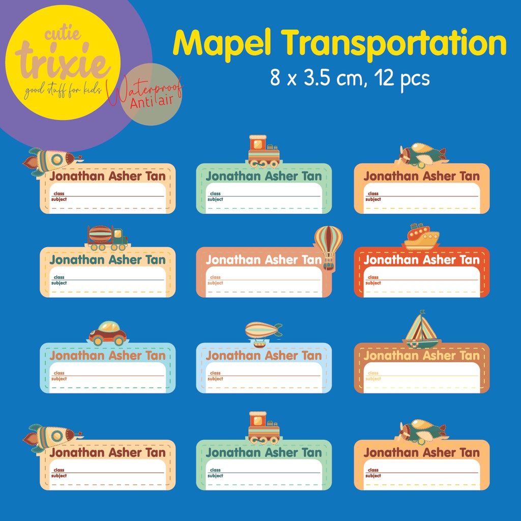 MATA Textbook LABEL STICKER/MAPEL Children TRANSPORTATION | Shopee ...