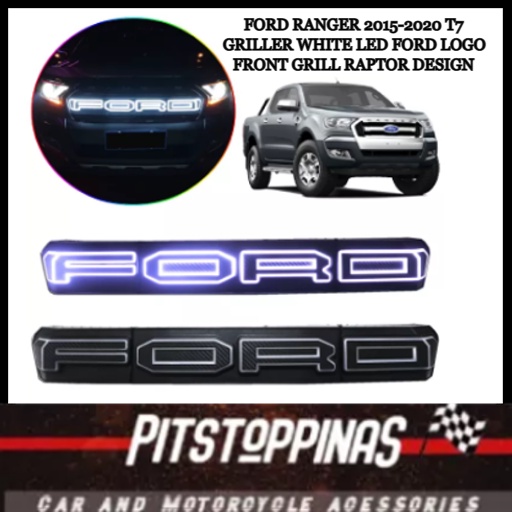 Ford Ranger 2015-2020 T7 Griller White LED FORD Logo Front Grill Raptor ...