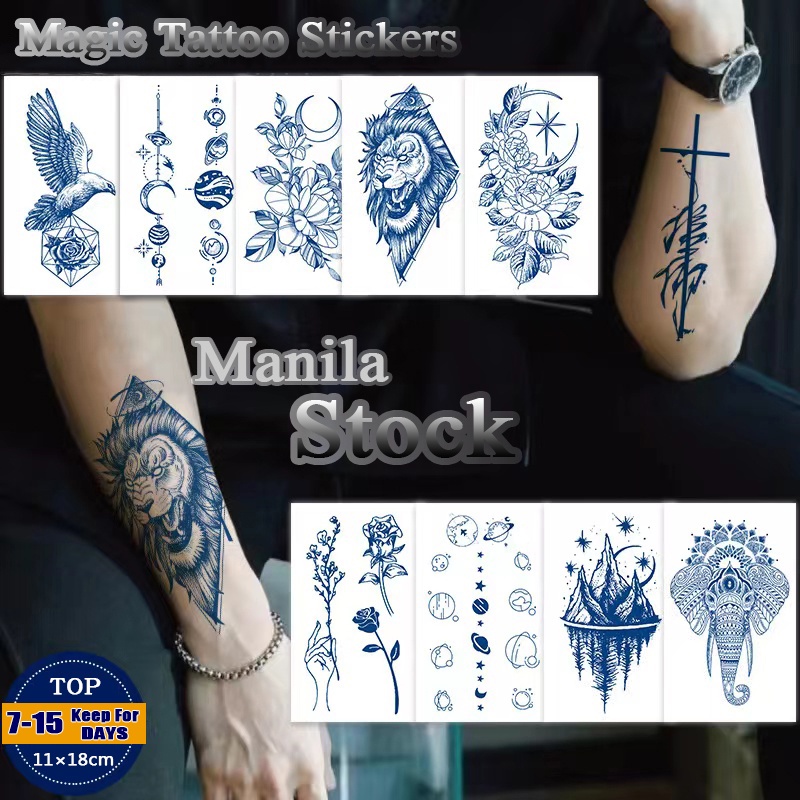 Fake Tattoo Temporary Tattoo Sticker Lasts to 15 Days Waterproof Long ...
